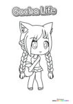 Girl with a ball from Gacha Life - Coloring Pages for kids