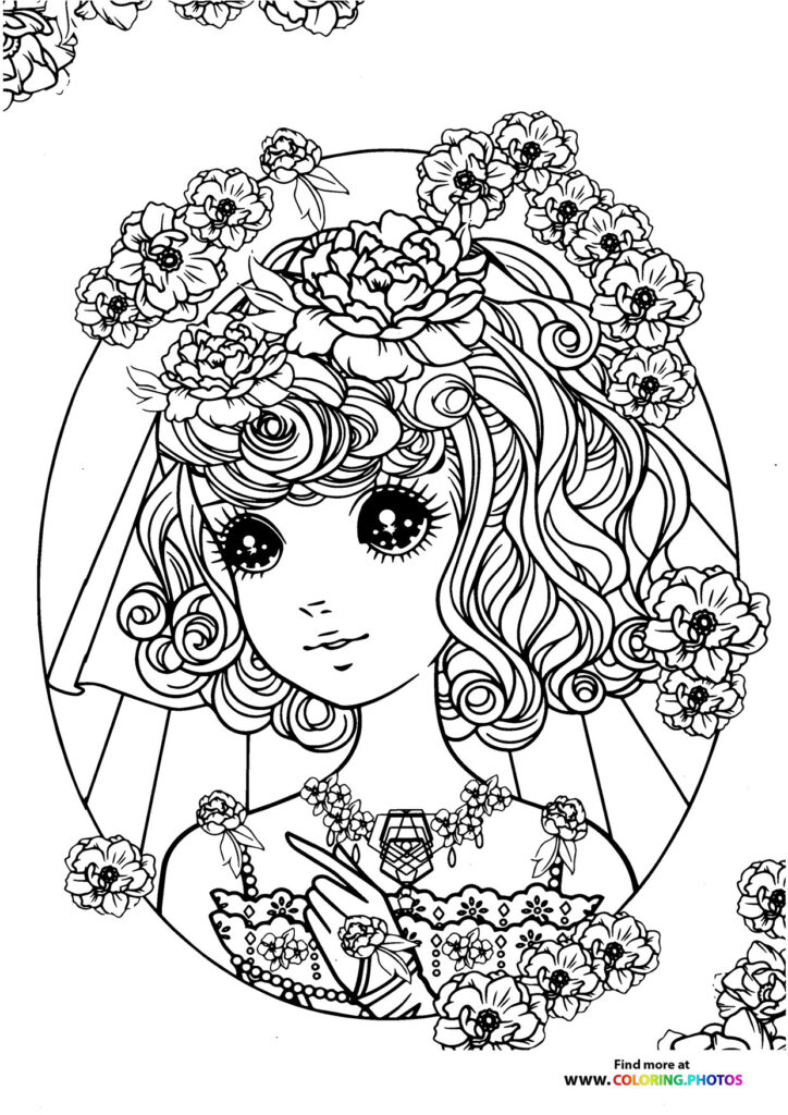 Coloring pages for adults - Girls category | Free and easy print or ...