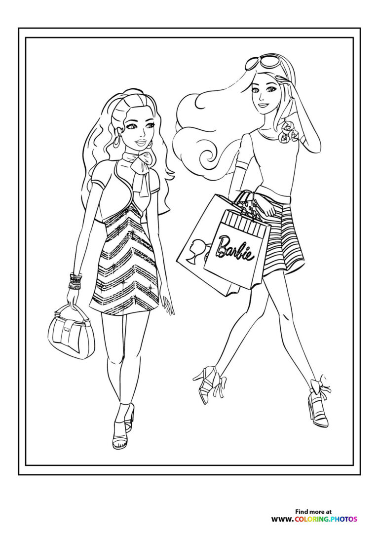Girls shoping - Coloring Pages for kids