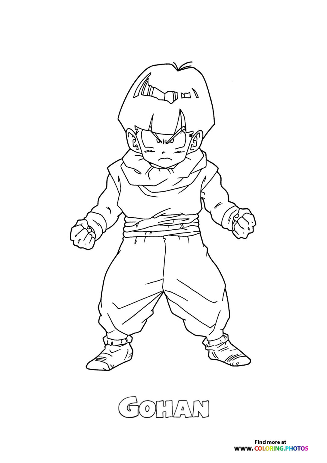 Gohan Dragon Ball Z - Coloring Pages for kids