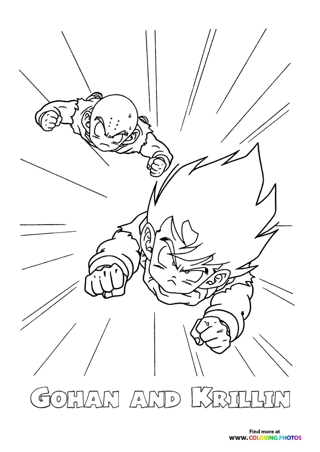 Gohan and Krillin Dragon Ball Z - Coloring Pages for kids