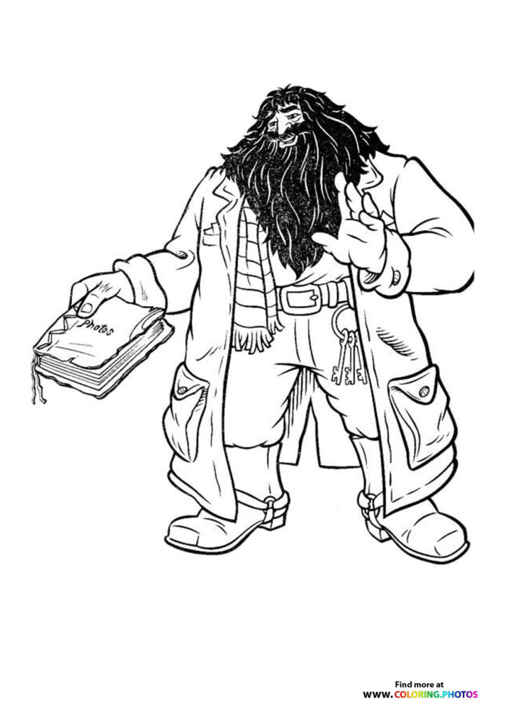 Hagrid gives photo album - Coloring Pages for kids