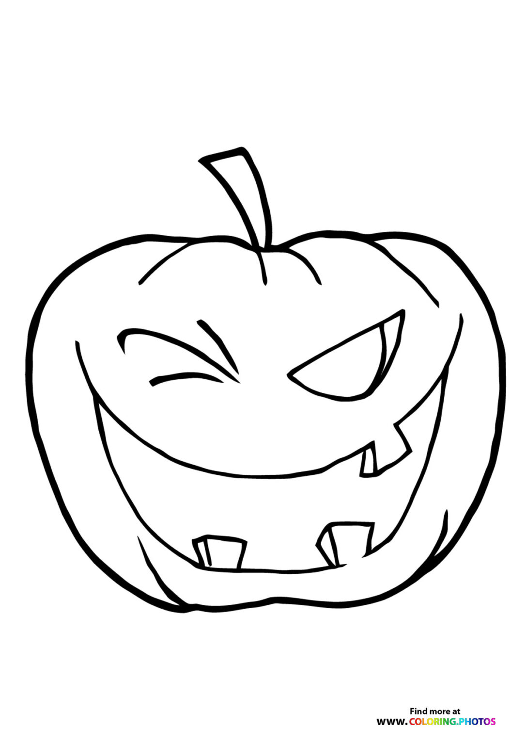 Winking halloween pumpkin - Coloring Pages for kids