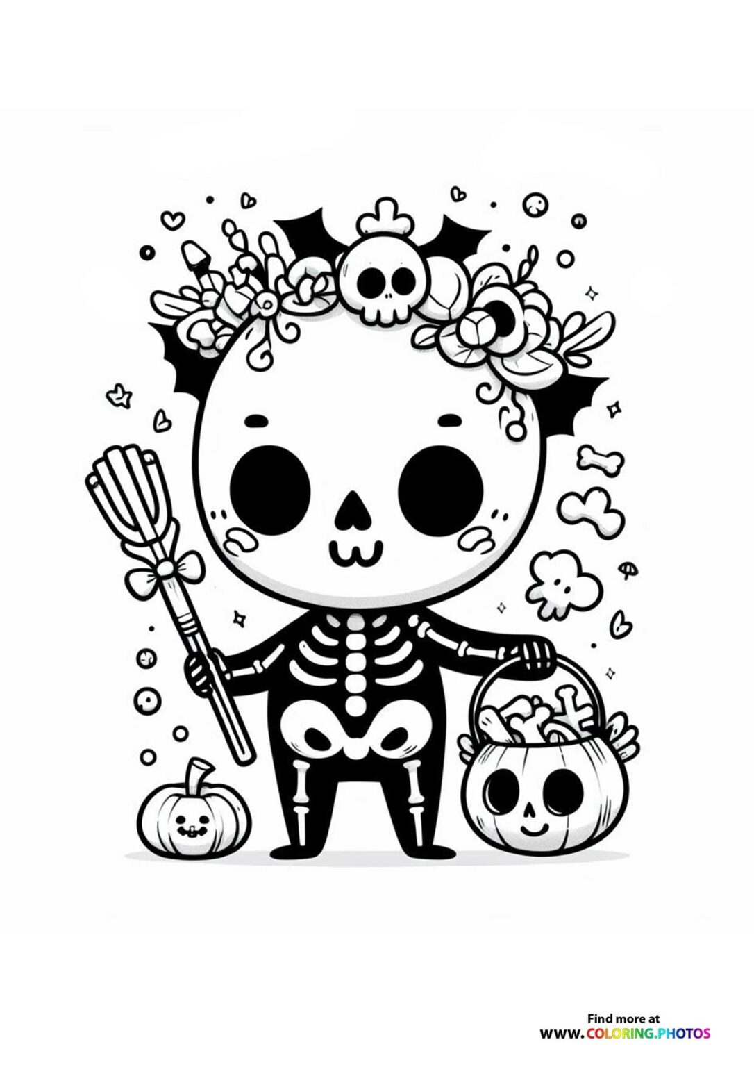 Halloween Skeletons - Coloring Pages for kids | Free print or download