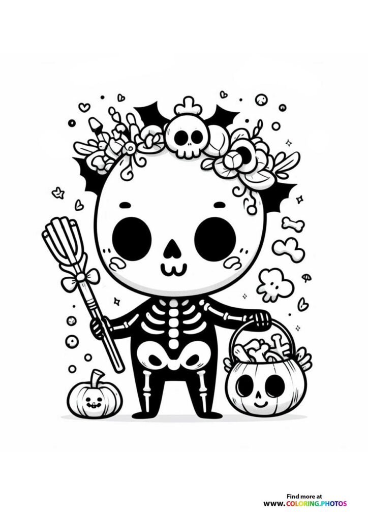 Halloween Skeletons - Coloring Pages for kids | Free print or download