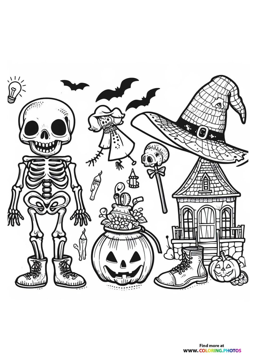 Halloween Skeletons - Coloring Pages for kids | Free print or download