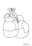 Hanging boxing gloves - Coloring Pages for kids