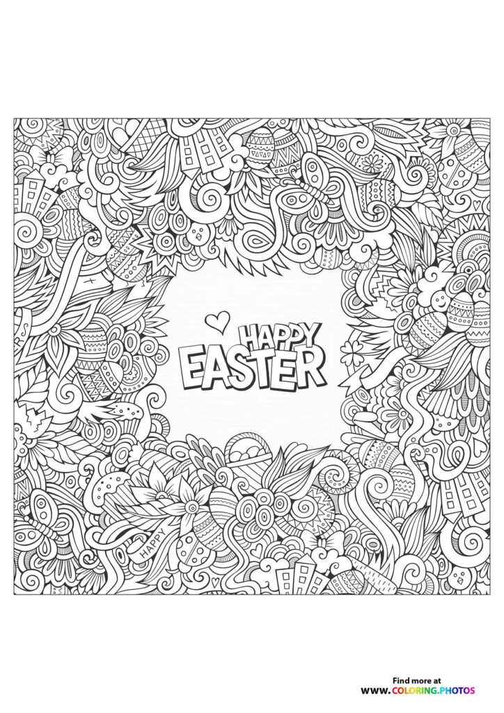 Happy Easter for adults - Coloring Pages for kids