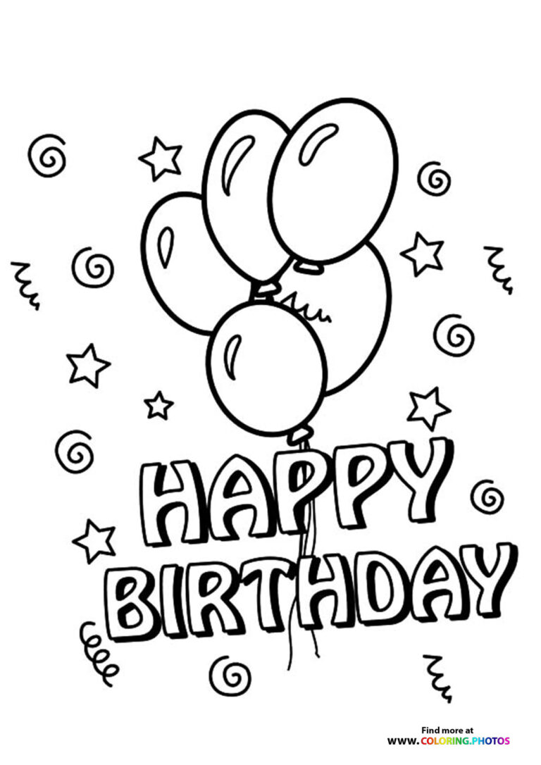 Birthday balloons - Coloring Pages for kids | Free print or download