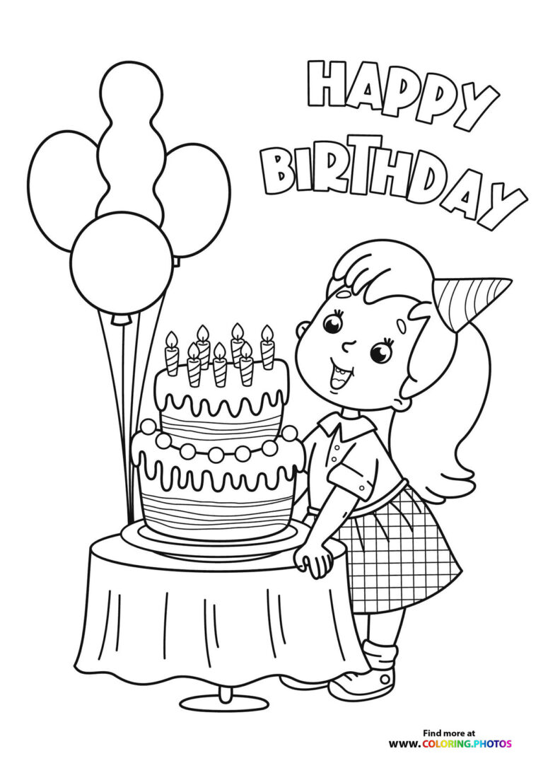 Happy Birthday - Coloring Pages for kids | Free and easy print or download