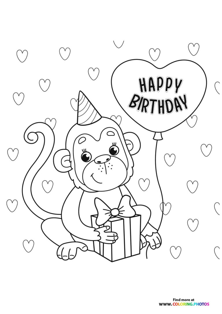 Happy 3rd birthday - Coloring Pages for kids