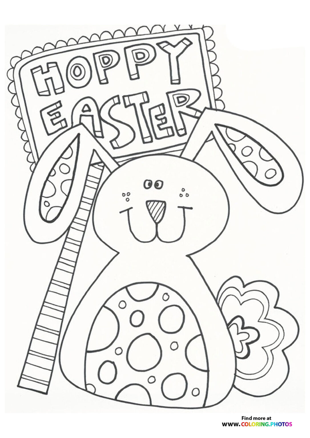 Happy Easter bunny doodle - Coloring Pages for kids