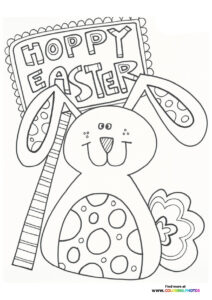 Happy Easter bunny doodle - Coloring Pages for kids