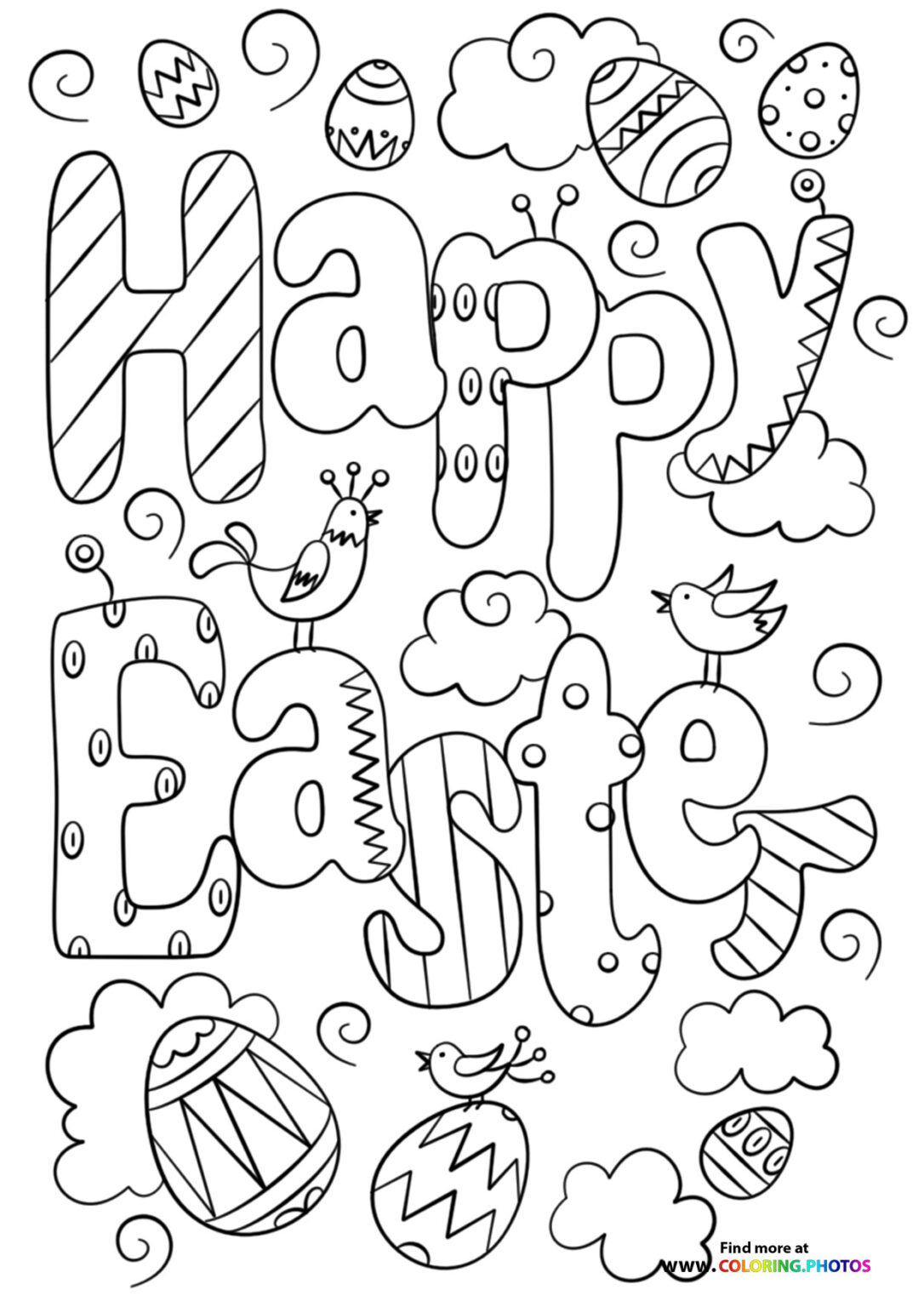 Easter doodles - Coloring Pages for kids | Free and easy print or download