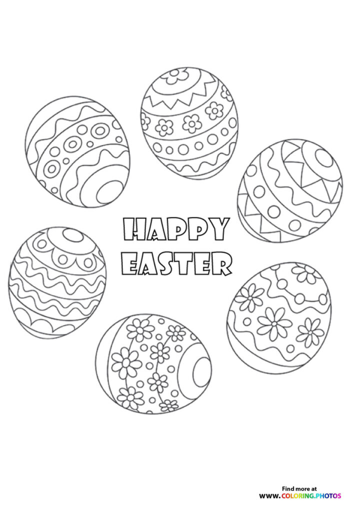 Happy Easter eggs - Coloring Pages for kids