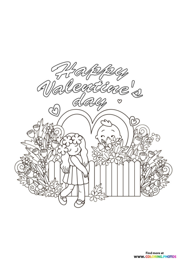 Happy Valentines day - Coloring Pages for kids