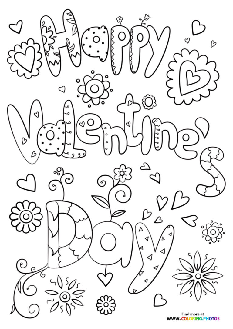 Valentines doodles - Coloring Pages for kids | Free and easy print