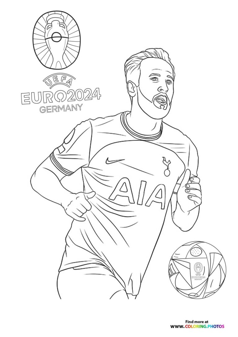 Harry Kane Euro 2024 Germany - Coloring Pages for kids