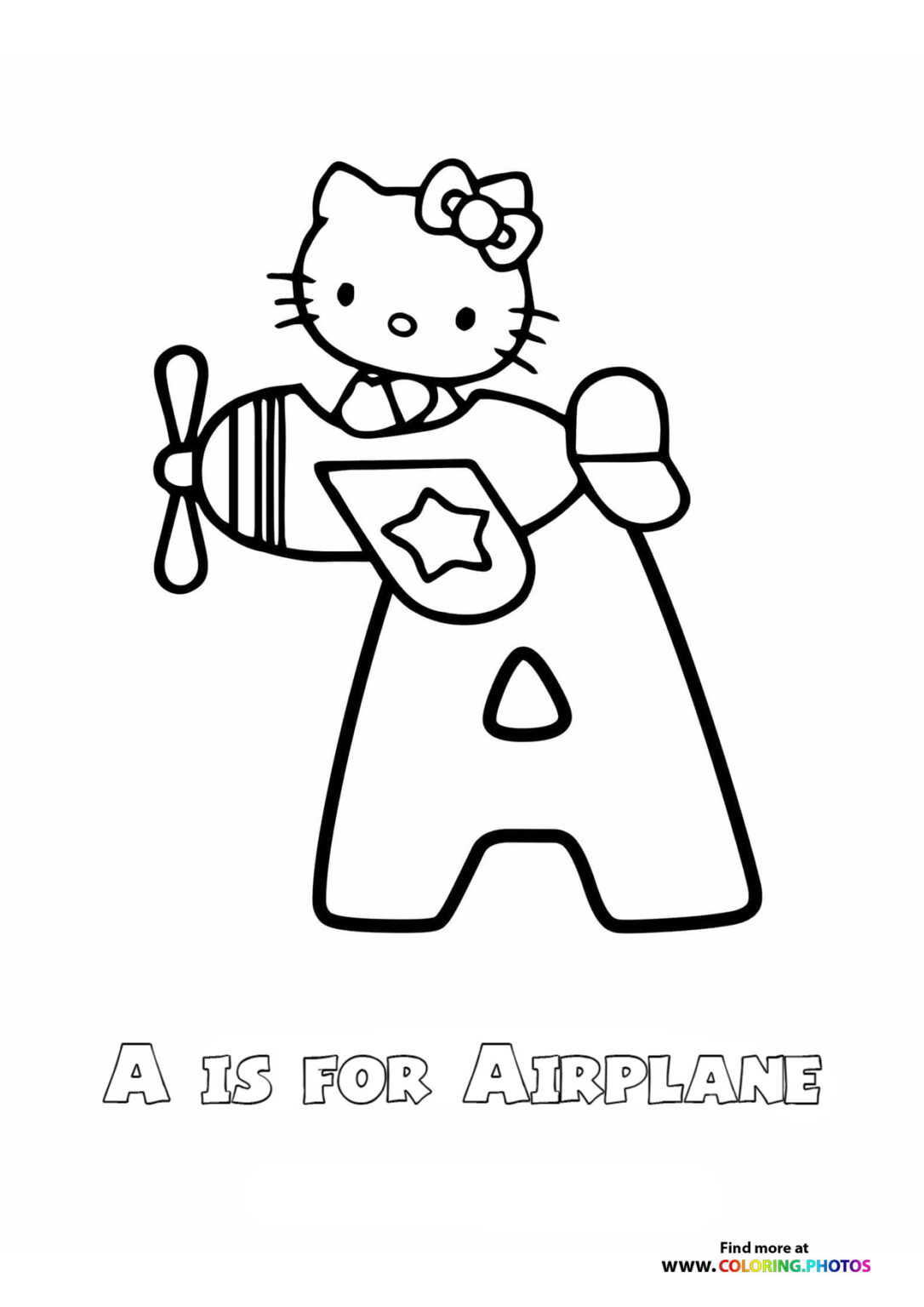 Hello Kitty ABC letters coloring pages | Free and easy print or download
