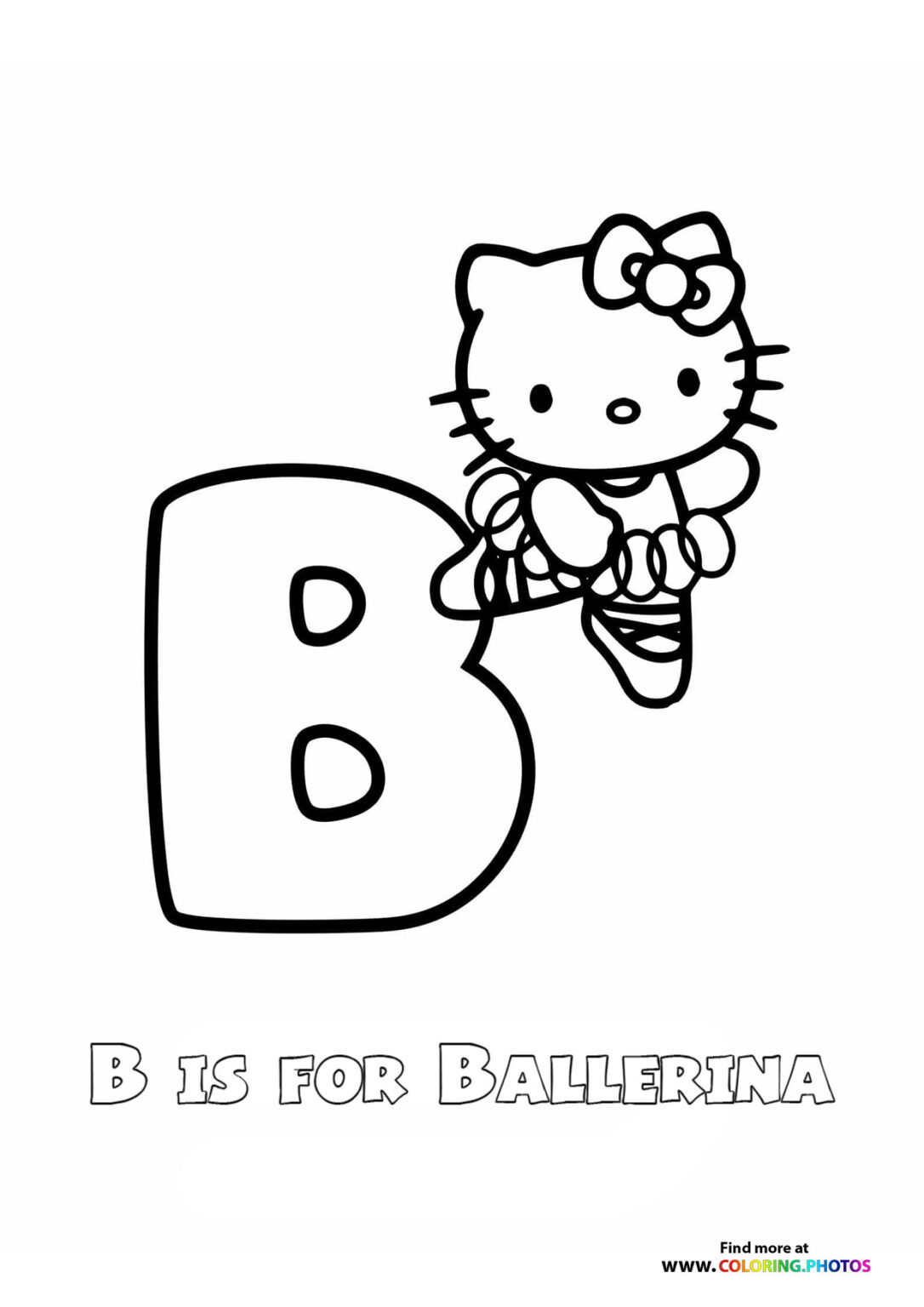 Hello Kitty ABC letters coloring pages | Free and easy print or download