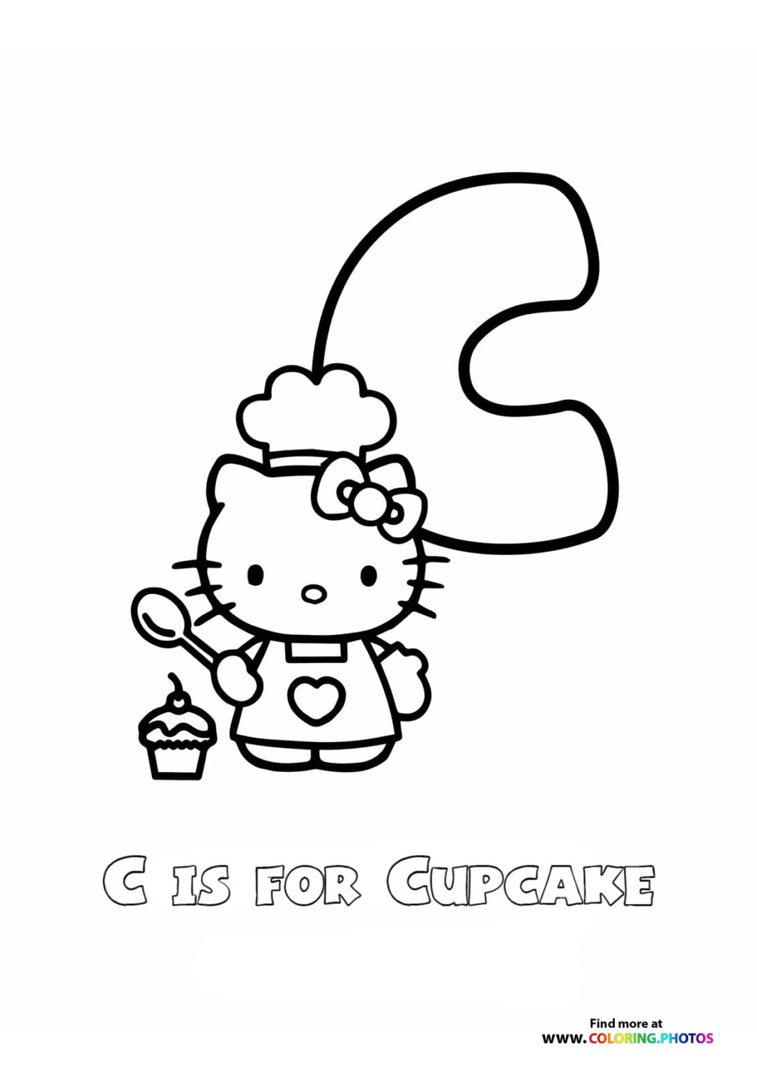 Hello Kitty ABC letters coloring pages | Free and easy print or download