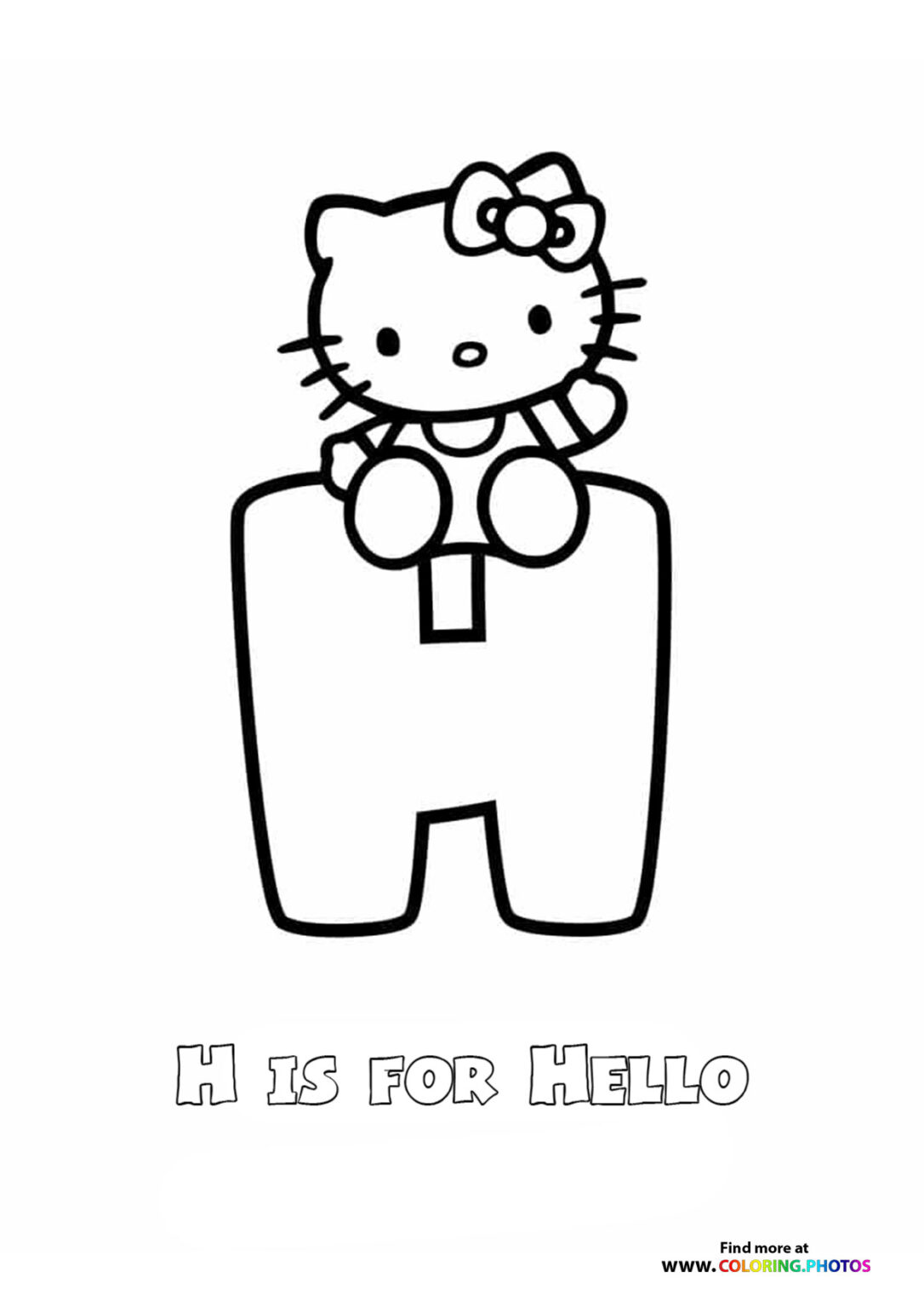 Hello Kitty ABC letters coloring pages | Free and easy print or download