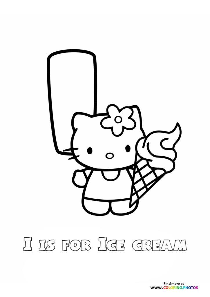 Hello Kitty ABC letters coloring pages | Free and easy print or download