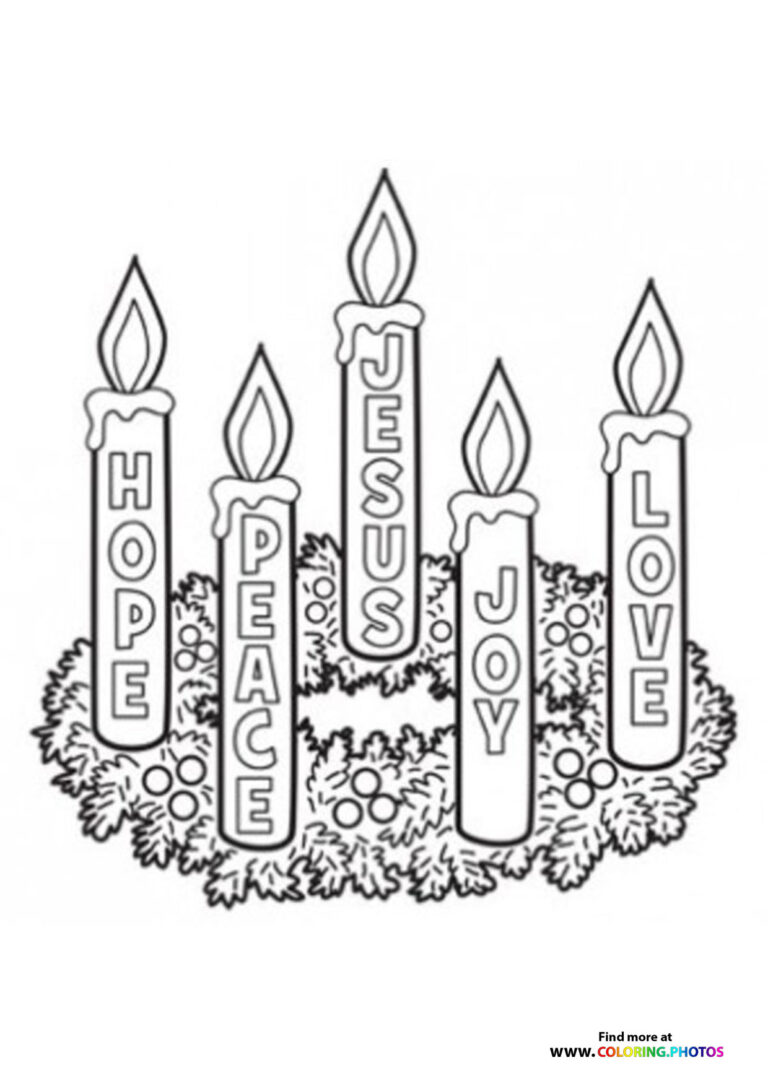 Advent Wreath - Coloring Pages for kids | Free and easy pritables