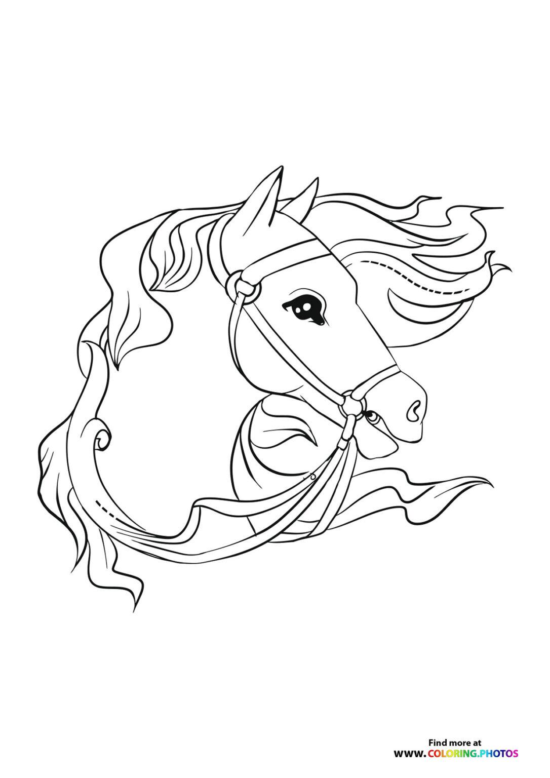 Horse portrait - Coloring Pages for kids