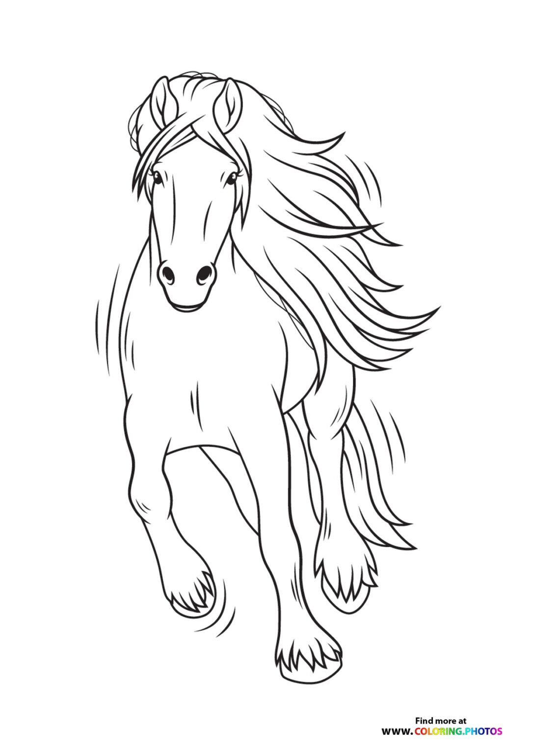 Horse running - Coloring Pages for kids