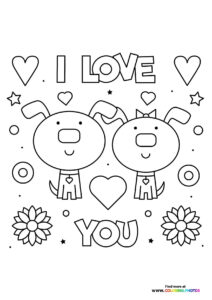 I love you Valentines doodle - Coloring Pages for kids