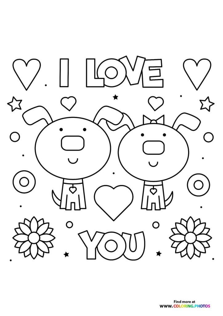 I love you Valentines doodle - Coloring Pages for kids