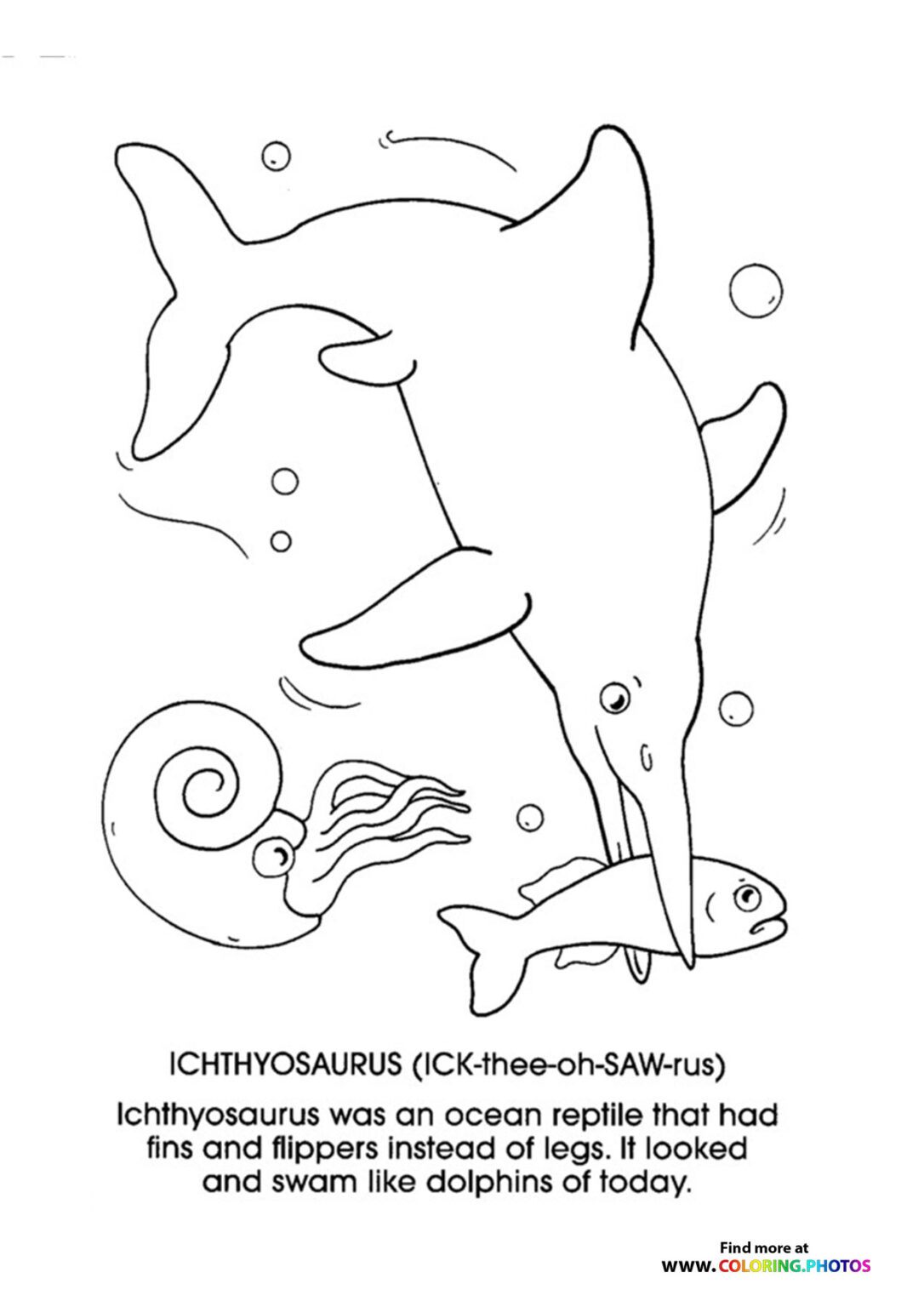 Ichthyosaurus - Coloring Pages for kids