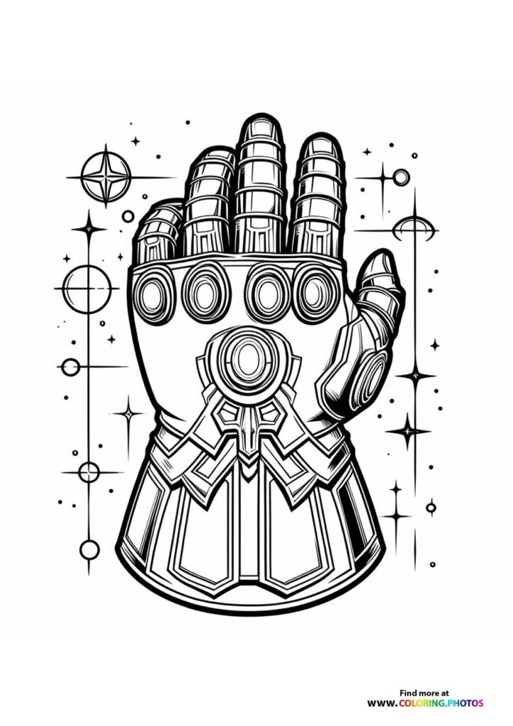 Infinity Gauntlet smiling - Coloring Pages for kids