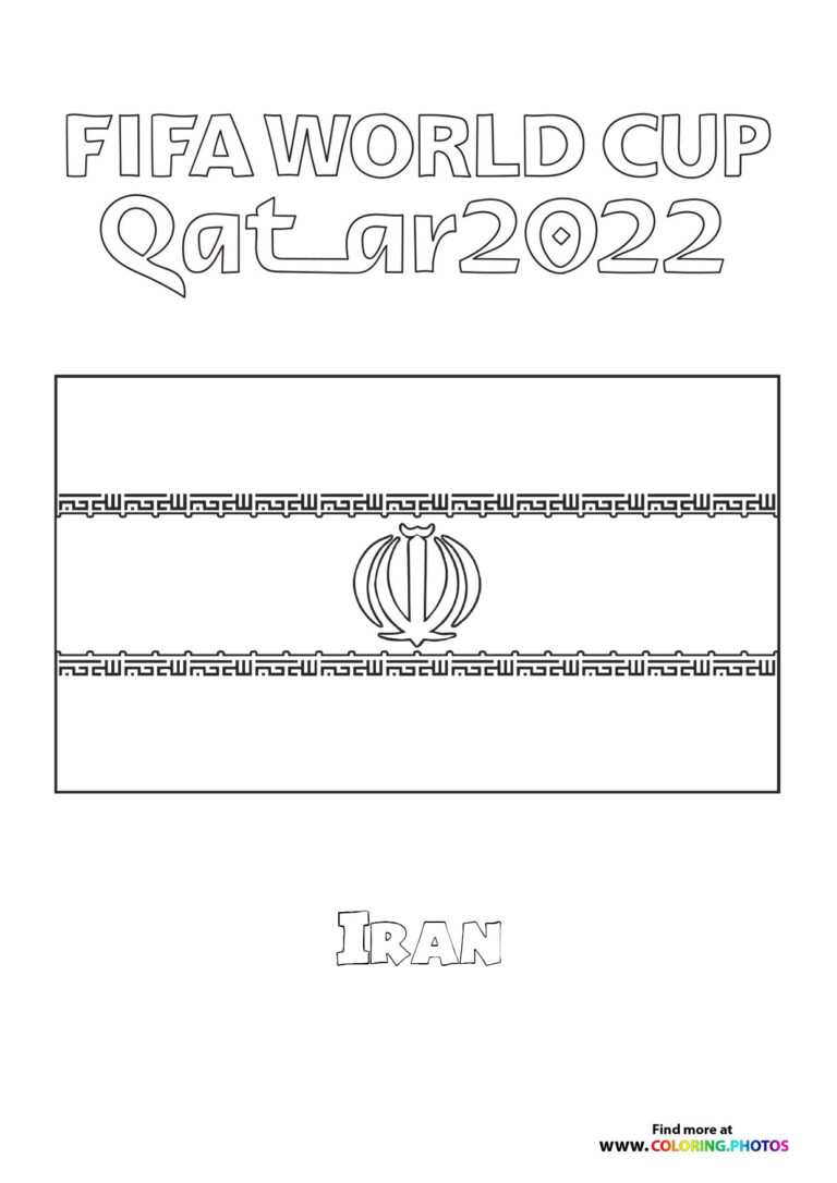 Iran World Cup flag - Coloring Pages for kids