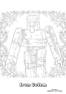 Iron Golem from Minecraft movie - Coloring Pages for kids