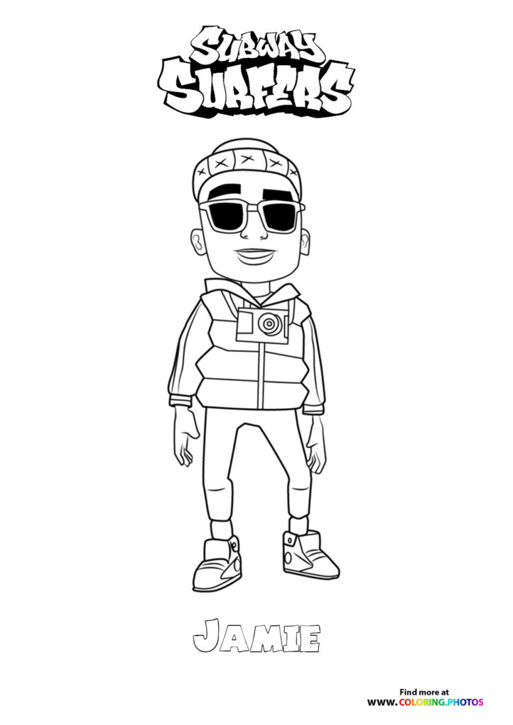 Jamie from Subway Surfers - Coloring Pages for kids
