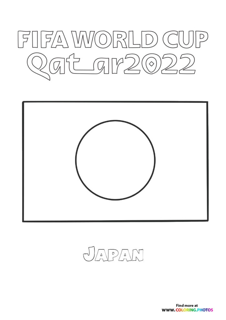 Japan World Cup flag - Coloring Pages for kids