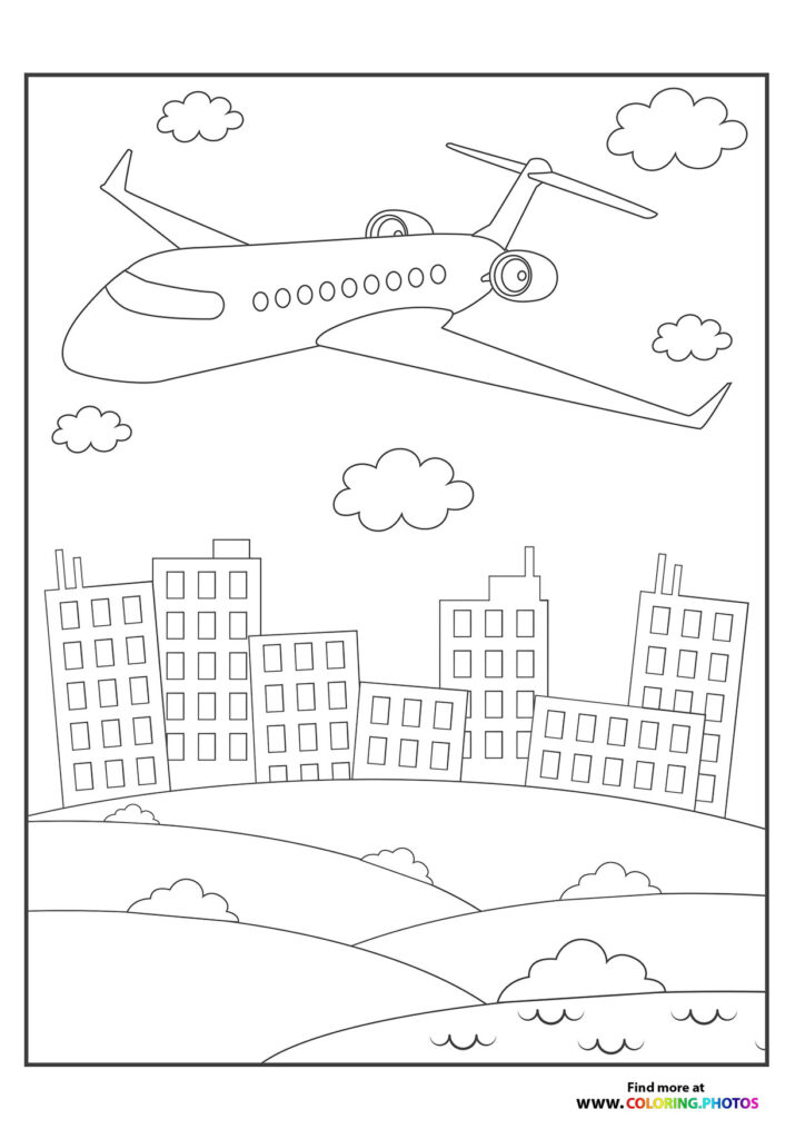 Jet flying - Coloring Pages for kids