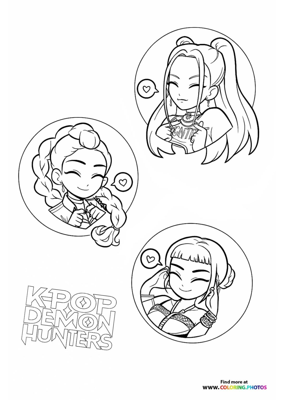 K Pop Demon Hunters characters - Coloring Pages for kids