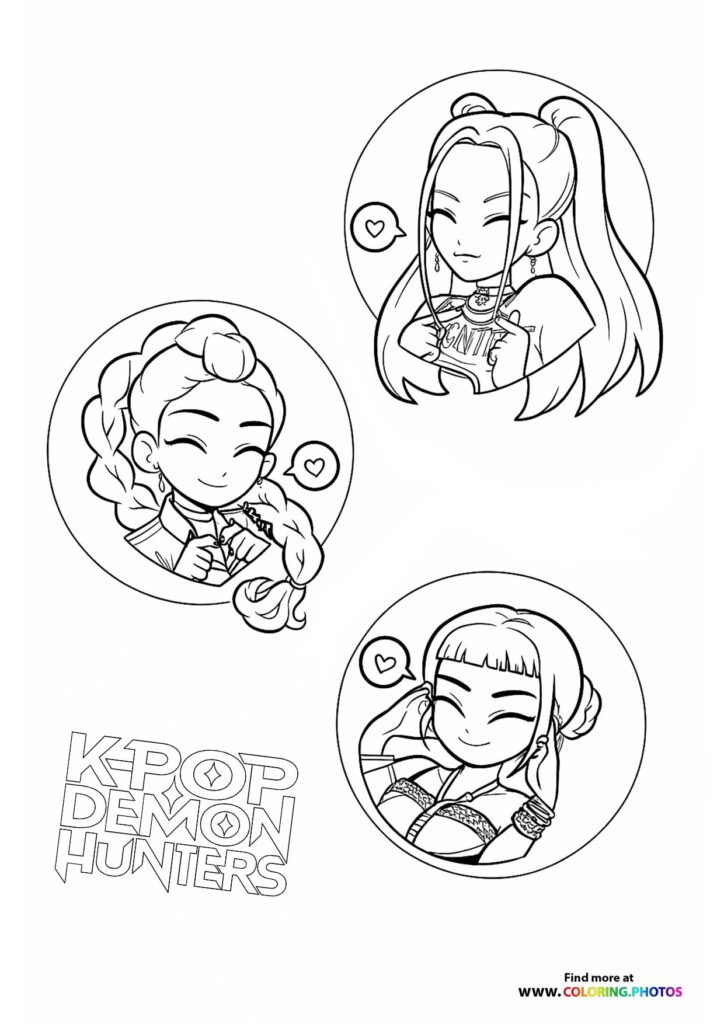 Zoey from K Pop Demon Hunters - Coloring Pages for kids