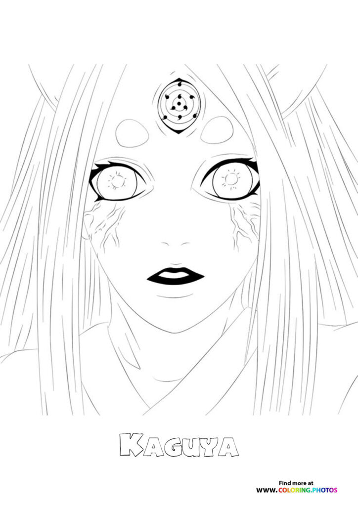 Kaguya portrait from Naruto - Coloring Pages for kids