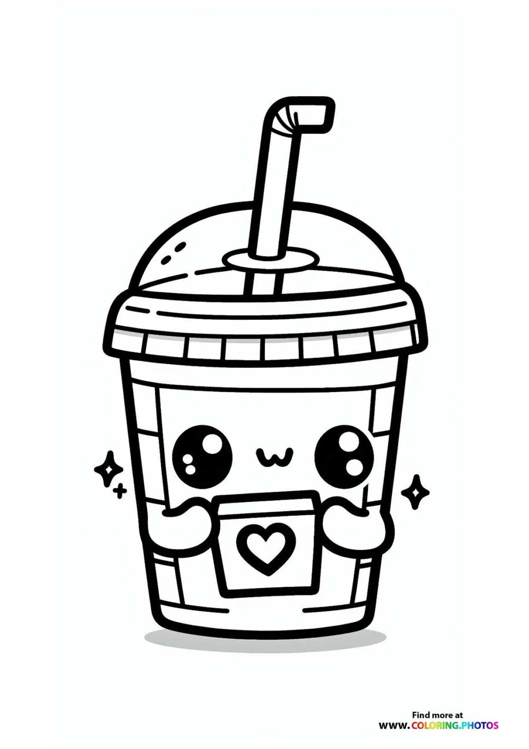 Kawaii juice drink - Coloring Pages for kids