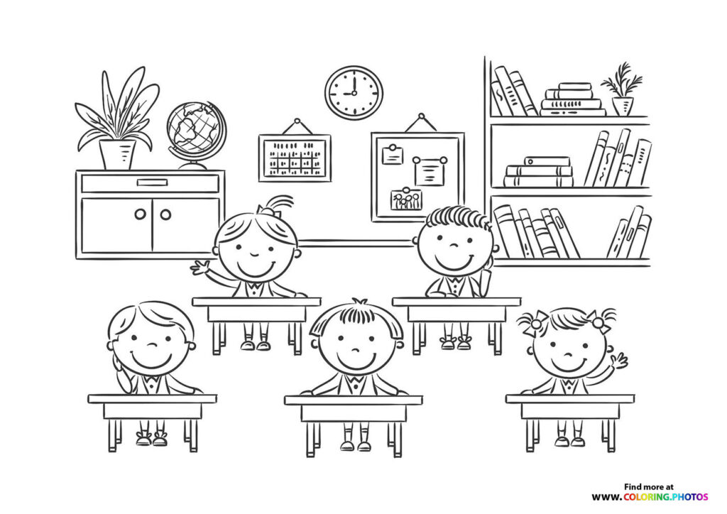 Kids in school - Coloring Pages for kids