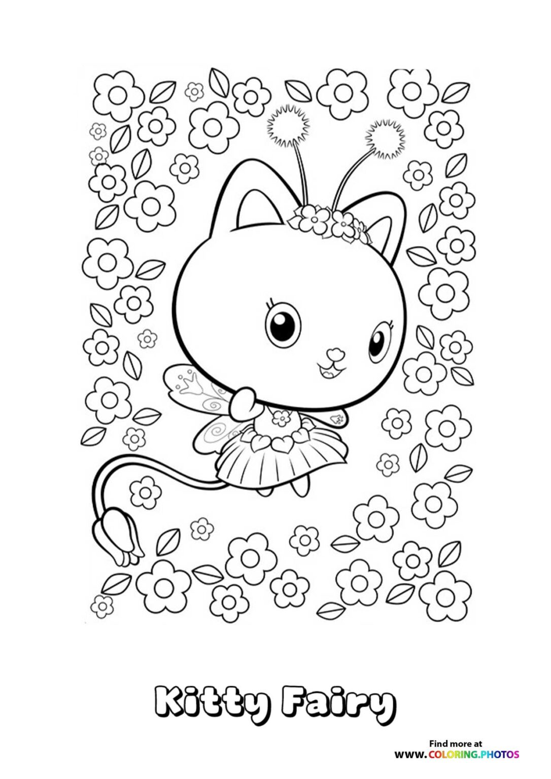 Kitty Fairy from Gabbys Dollhouse Movie - Coloring Pages for kids