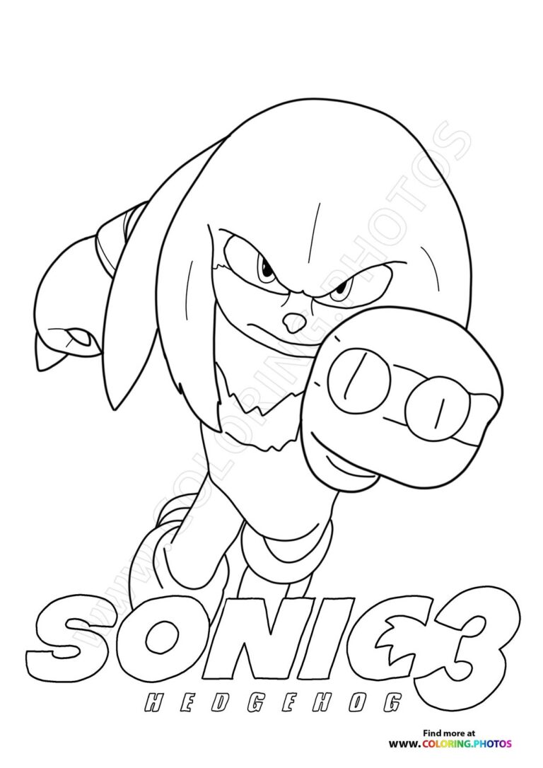Knuckles from Sonic 3 - Coloring Pages for kids