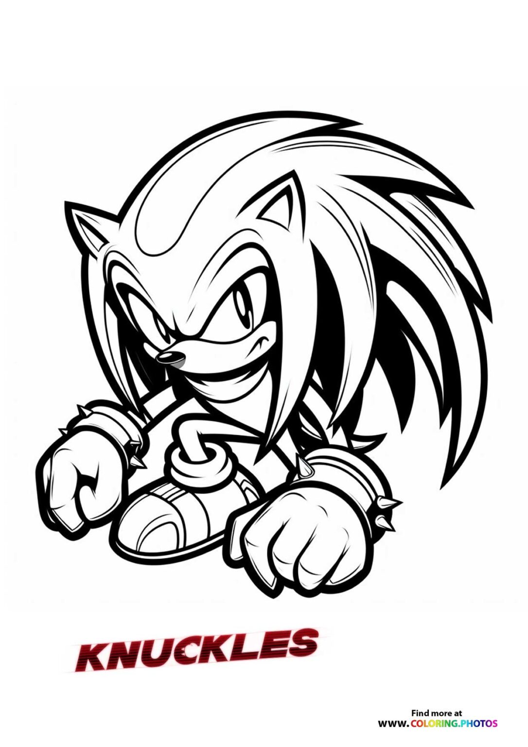 Knuckles Paramount Series - Coloring Pages for kids - Free printables
