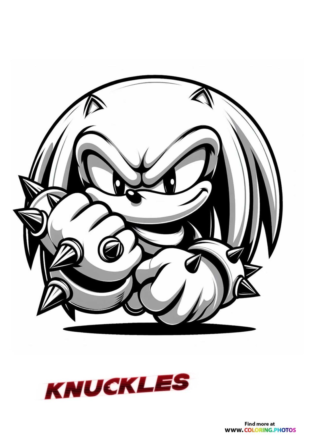Knuckles ready to fight - Coloring Pages for kids