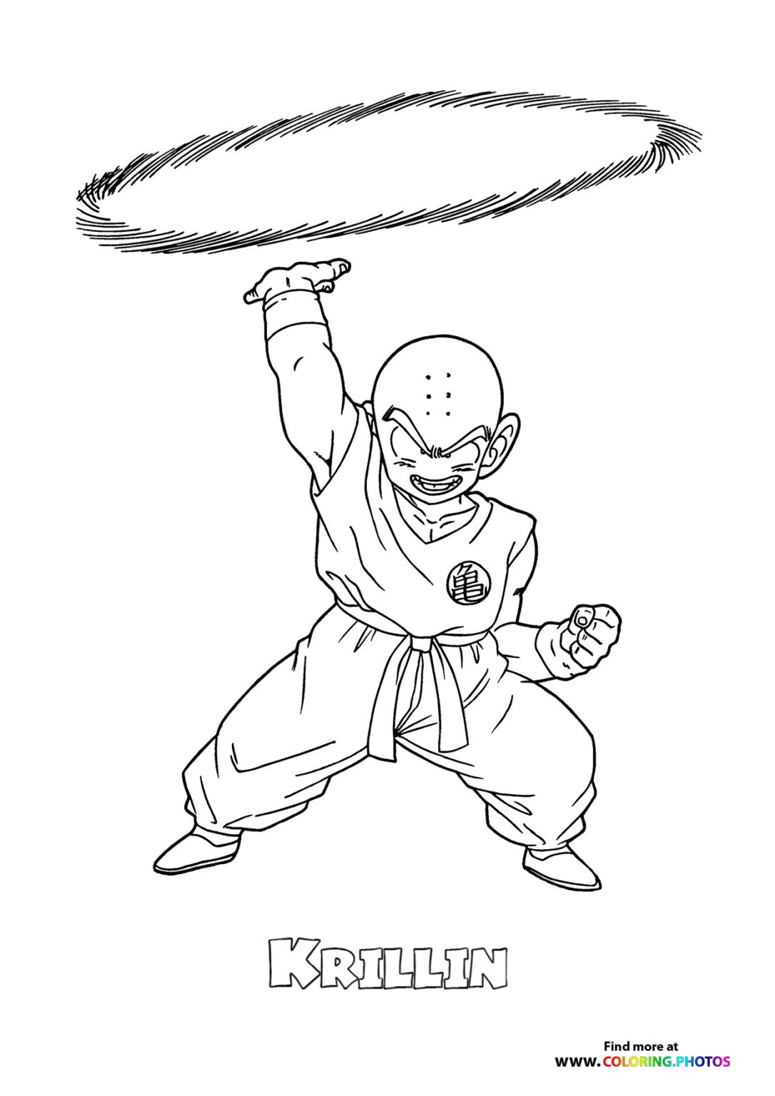Krillin Dragon Ball Z - Coloring Pages for kids