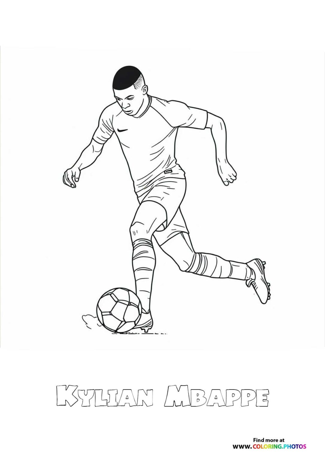 Kylian Mbappe - Coloring Pages for kids | Print or download for free